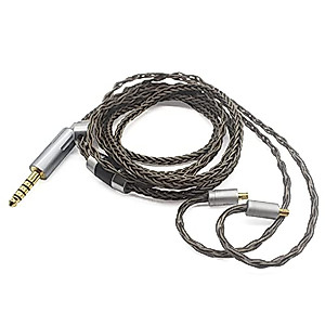 Youkamoo 4.4mm Balanced 8 Core Silver Plated Braided Earphone Replacement Upgrade Cable Silver Plated Wire Earphone Cable for ATH-LS50 E40 E50 E70 A2DC