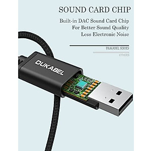 USB to 3.5mm Aux Cable, DUKABEL USB to 3.5mm Jack Cord for PC PS4 PS5 USB2.0 to 1/8’’ Male Auxiliary Audio Cable for Headphone Speaker(8FT/2.4 Meter) Do Not Work for TV Car PS3 Truck Amplifier