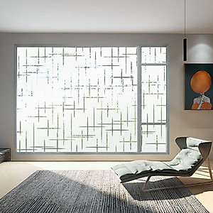 Arthome Frosted Window Film,17.5x100 inch Non-Adhesive, Privacy Film for Glass Windows, Self Static Cling Decorative Window Cling Anti-UV Window Sticker for Home Office