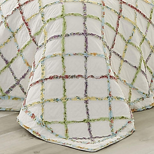 Laura Ashley - King Quilt, Reversible Cotton Bedding, Lightweight Home Decor for All Seasons (Ruffle Garden Cream, King)