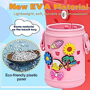 Bear Cup Holder Compatible with Bogg Bags Drink Can Water Bottle Attachment with Cute Charm Accessory-Keep Bottles, Or Personal Items Handy with Your Tote Bag- Extra Large Size Fits Most Cups (Pink)