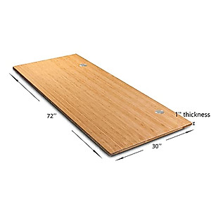 VWINDESK 72 x 30 x 1 Inch 100% Solid Bamboo Desk Table Top Only,for Standing Desk Home Office Desk with 60mm Grommets(Right Angle)
