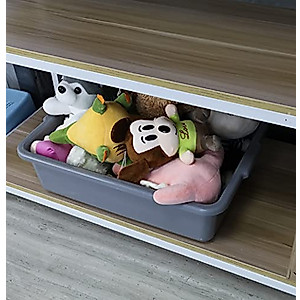 Jandson 22 L Commercial Bus Tubs, 4 Pack Utility Bus Box, Grey, F