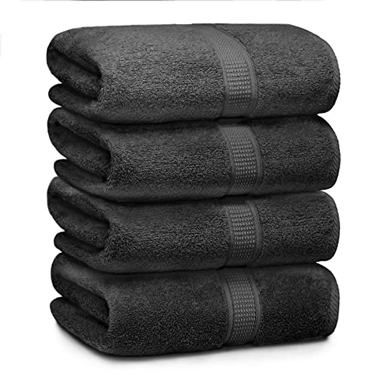 Ariv Towels - Bath Towels Set - Premium Bamboo Cotton Bath Towels - Ultra Absorbent, Soft Feel, Large and Quick Drying 30" X 52" (Grey) - Towel Set of 4