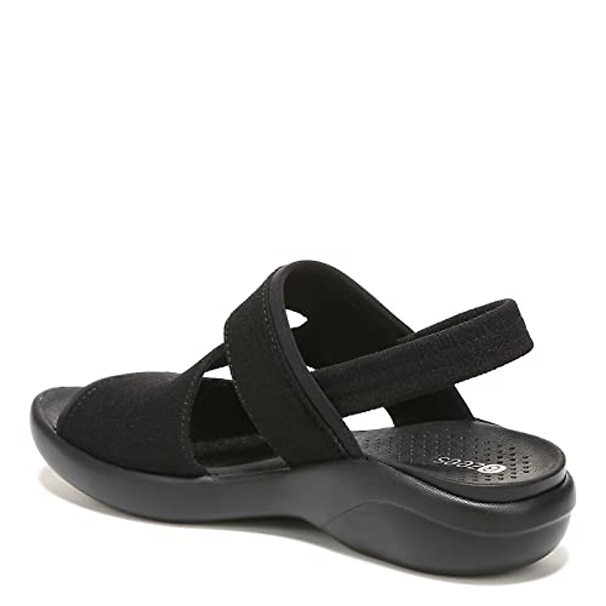 BZees Womens Cleo Strappy Sandal, Black, 8 Wide US