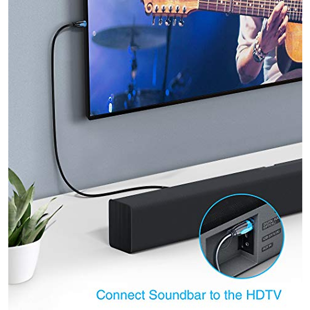 BlueRigger Digital Optical Audio Toslink Cable (25FT, Fiber Optic Cord, in-Wall CL3 Rated, 24K Gold-Plated) - Compatible with Home Theatre, Sound Bar, TV, Xbox, Playstation PS5/PS4