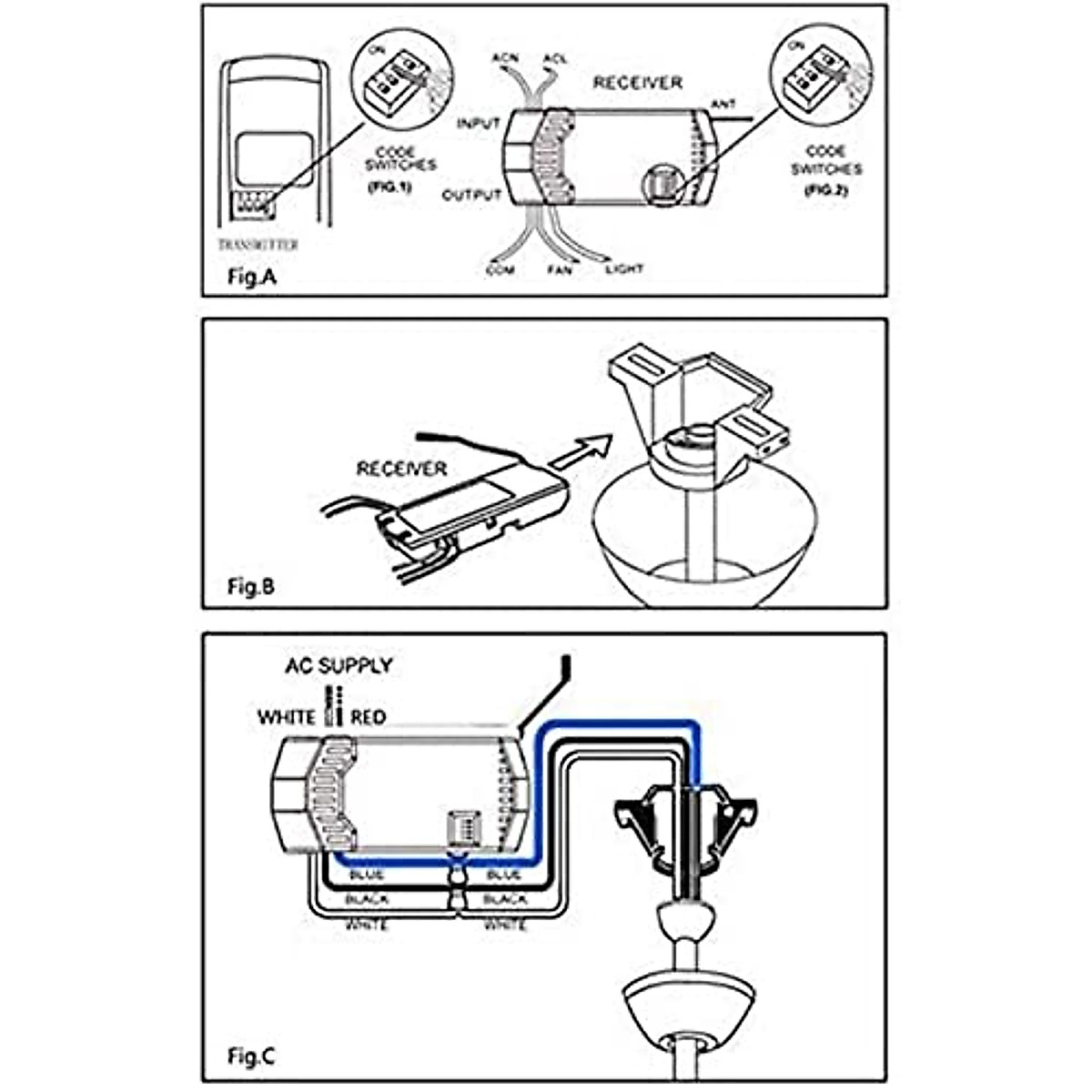 Breeze Bay Universal Ceiling Fan Receiver Replacement for Harbor Breeze Hunter Hampton Bay(28R Receiver)