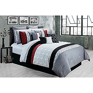 Safdie & Co. 60747.7D.75 Comforter 7Pc Bistro Set D Grey, Full