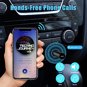 Wireless Bluetooth Aux Adapter, Mini Portable 3.5mm Bluetooth Aux Receiver for Car, Headphones, Home Stereo Music System (Black)