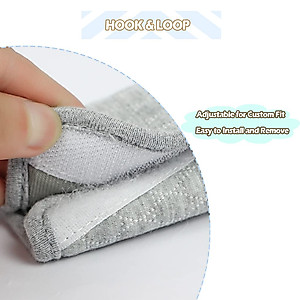 KAKIBLIN 2 Packs Straps Shoulder Pads for Kids Super Comfort Seat Belt Cover for Children, Soft Seat Belt Pads for Cars, Stroller, Pushchair, Grey