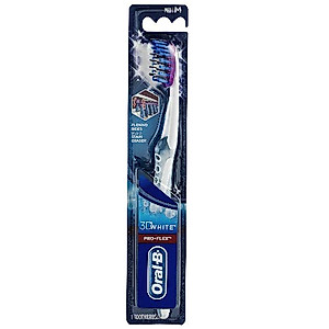 Oral-B, 3D White Pro-Flex Medium Toothbrush - 1 ct (Pack of 4)