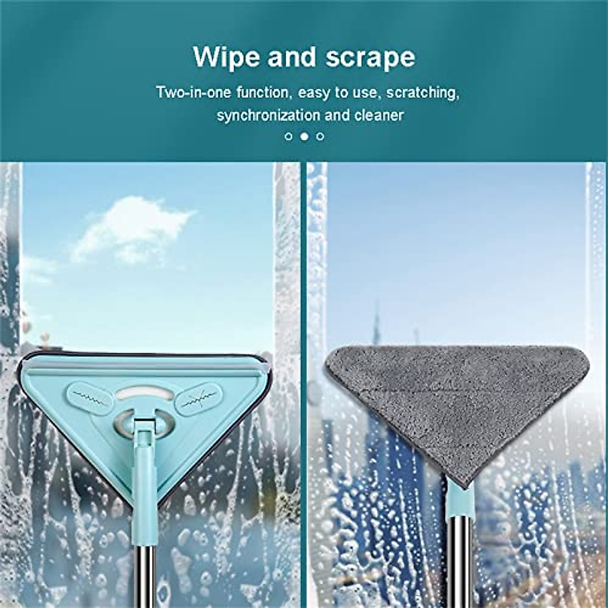 Multi-purpose 360° Rotatable Adjustable Cleaning Mop, Long Handle 25 Cm Microfiber Dust-Mop for Wall, Tile, Laminate and Baseboard Cleaner, Home Accessories Gifts for Mom