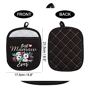 ZJXHPO Mamaw Cooking Gift Grandma Pot Holder Best Mamaw Ever Baking Hot Pads Grandma Oven Mitts Gift (Mamaw Holder)