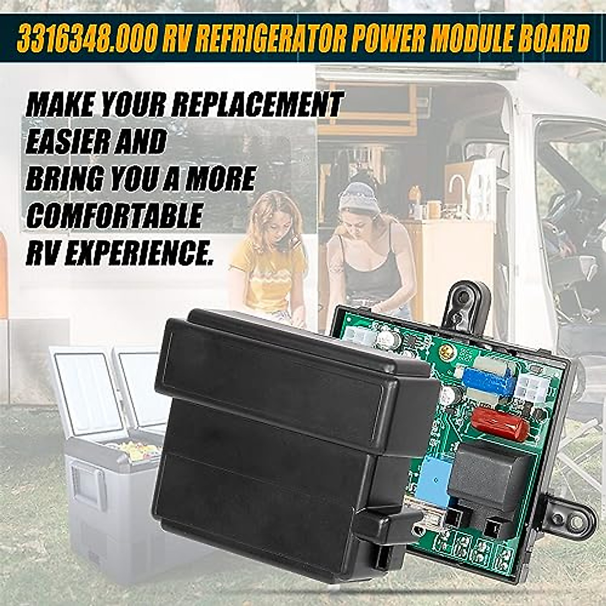 Upgraded 3316348.900 Rv Refrigerator/Fridge Power Module Board Circuit/Control Board Compatible With Dometic DM2652 DM2662 RM2652 DM2663 DM2852 DM2862 RM2454 RM2551 etc Replaces 3316348.000