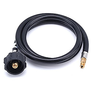 GasSaf 4 FT RV Propane Pigtail Connector Hose QCC1 Connector- Acme x 1/4" Inverted Male Flare