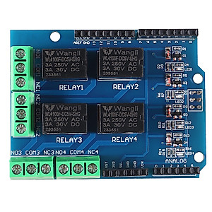 2PCS 4 Channel 5V Relay Shield Module, QCCAN Four Way Relay Control Board Expansion Board