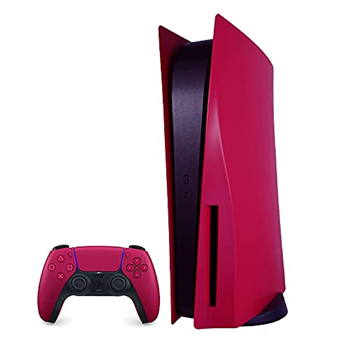 PS5 Faceplate Case PS5 Plate Cosmic Red Replacement Cover for Disc Playstation 5, Hard Shell Case Shockproof Side Plates Skin for PS5 Disc Version Console - Red