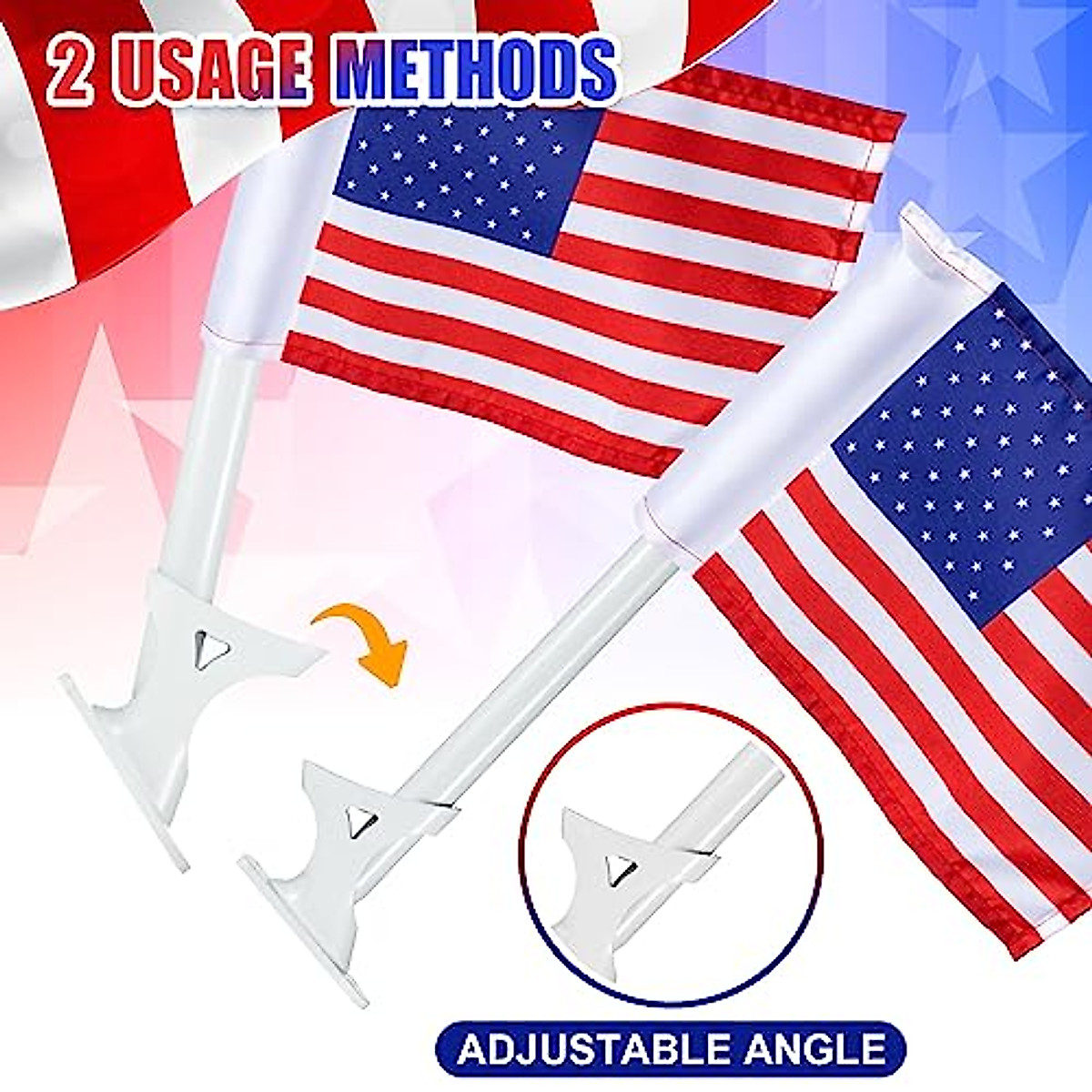 2 Sets American Flag Swing Set American Flag for Playset with Pole Playset Accessories 4th of July decorations and Treehouse Playhouse Backyard Decorations