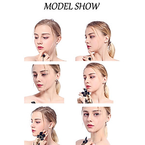 Thunaraz 12Pairs Surgical Steel Stud Earring Set Earring Ball Triangle Heart CZ Earring