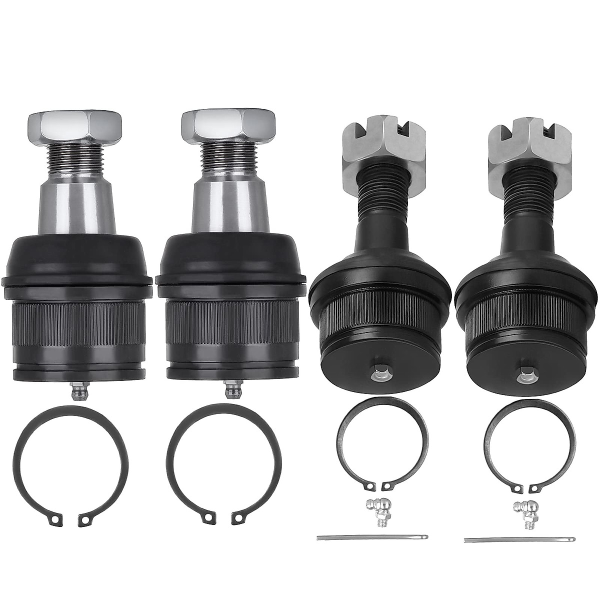 SCITOO 4pcs Front Suspension Kit Lower Upper Ball Joint Fit 1994-1999 For Dodge Ram 2500 3500 4WD Ram 3500 RWD 2000-2005 For Ford Excursion 4WD 1999-2019 For F-250 Super Duty 4WD