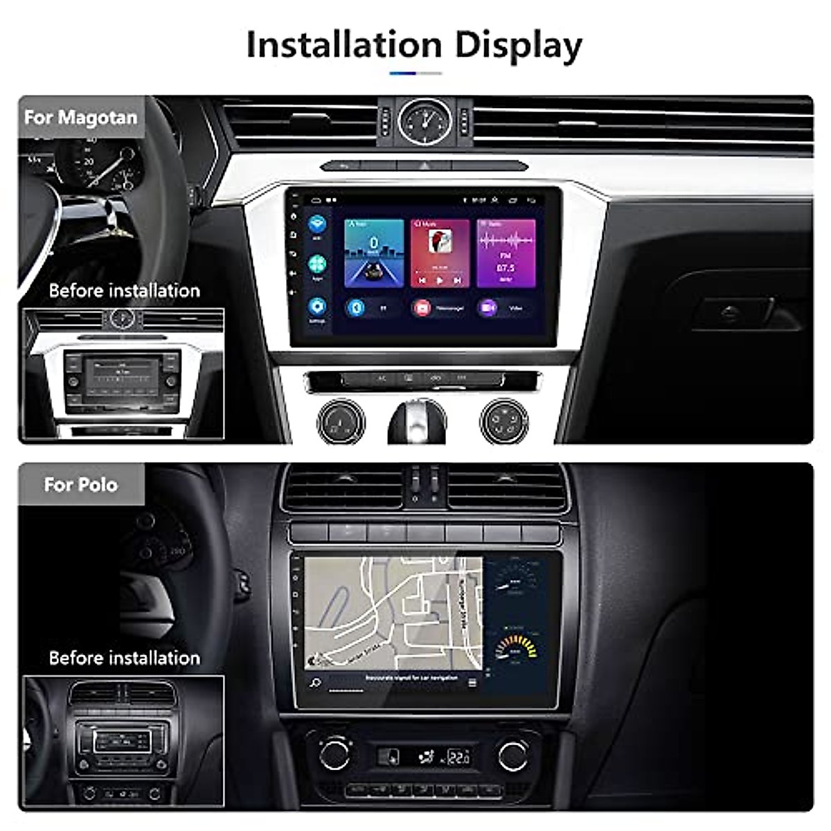 2023 Android 11 Double Din Car Stereo with Wireless Apple Carplay Android Auto, Hikity 10 Inch Touch Screen Car Radio with HiFi/BT/GPS Navigation Support Fastboot Backup Camera WiFi Connection