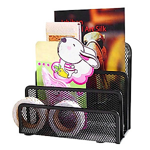 Metal Mesh Desktop Organizer Memo Holders Vertical Magazine Display File Folder Letter Holders for Home School Office Use