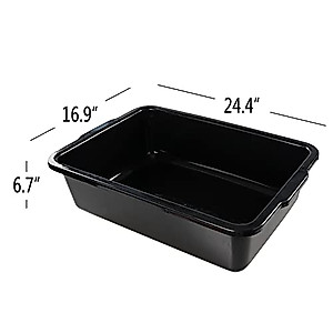 AnnkkyUS 32 Liter Commercial Bus Tubs, Black Large Utility Bus Box Set of 4