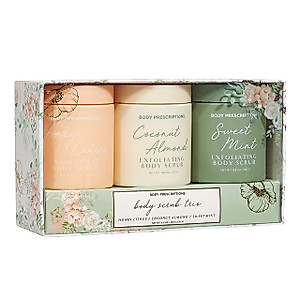 Body Prescriptions Exfoliating Body Scrub – Body Cleanser for Nourished, Ultra-Smooth Skin, Honey Citrus, Coconut Almond, and Sweet Mint