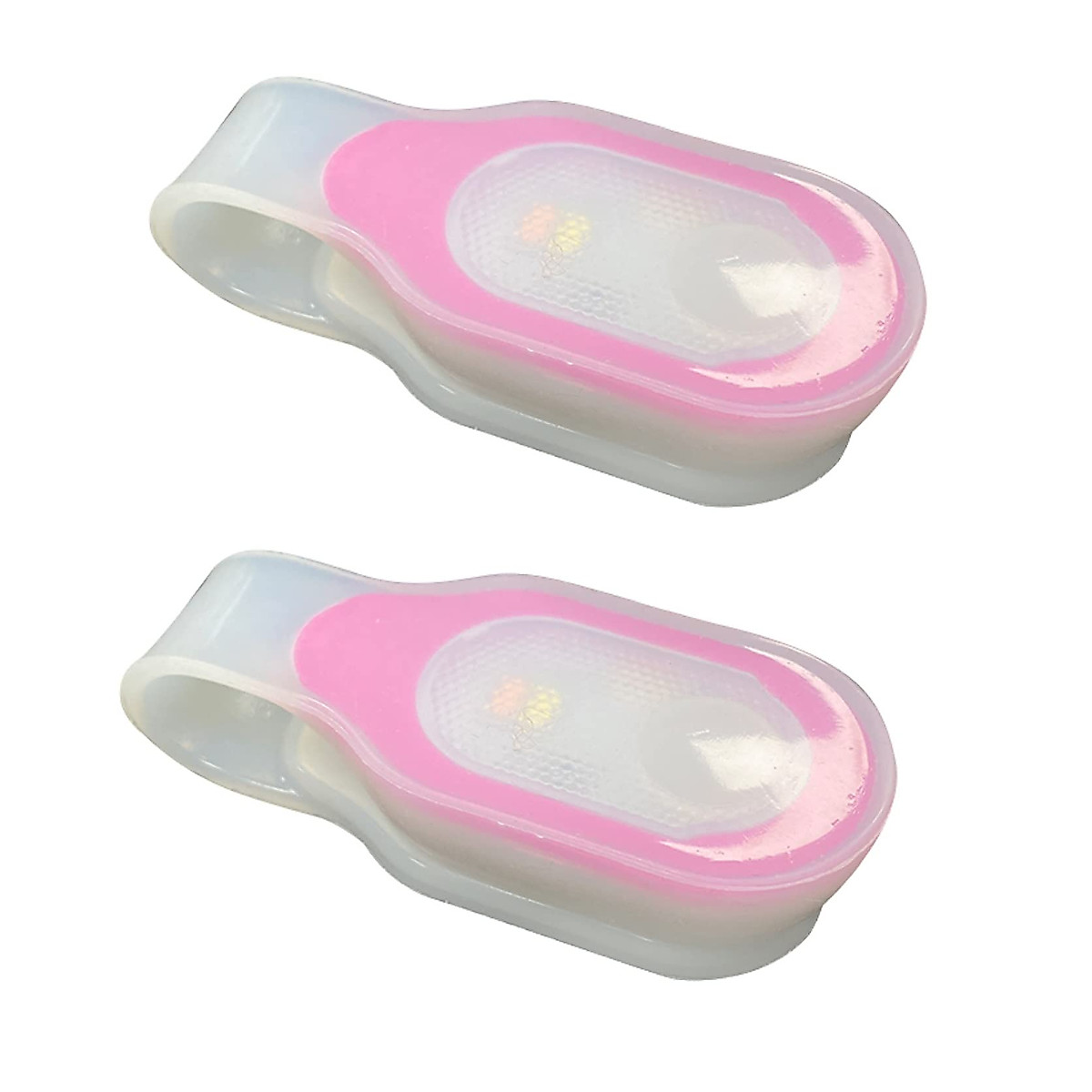 2pcs Hands Free LED Flashlight Clip on Flashlight Mini Safety Nursing Night Lights for Outdoor Sports Pink z1 z1