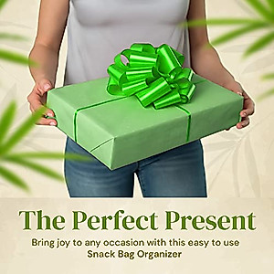 ML Products Resealable Bag Storage Organizer, 4-in-1 Baggie Organizer with Engraved Labels, Bamboo-Made, Waterproof Baggie Organizer for Drawer and Wall, Easy Clean, No Assembly Storage, 12.4” x 13.5”