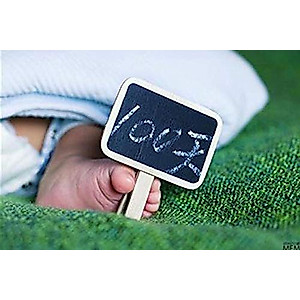 40Pcs 2.36 x 1.58 Inch Wood Mini Chalkboard Clips Wooden Blackboard Clips Photo Price Chalk Board Message Board Tag Signs with Pegs for Memo,Note Taking,Food Label,Wedding Table Number Place Card