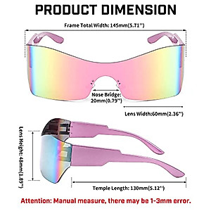 FEISEDY Fashion Rimless Futuristic Wrap Around Sunglasses Women Men punk Visor Sunglasses B2329