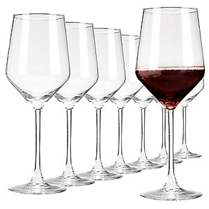 CYUFU Red Wine Glasses, Set of 8 Bordeaux Wine Glasses, 17 oz Wine Glasses, Wedding Housewarming Gift