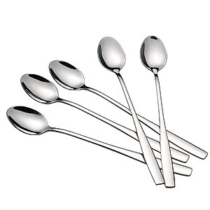 HOMMP Long Handle Iced Tea Spoon, Stainless Steel Ice Cream Spoon, Set of 16