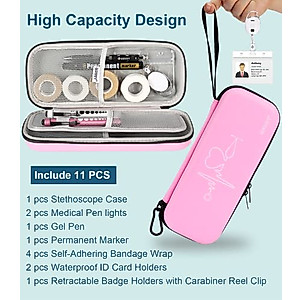 MEUUT 11 pcs Stethoscope Case Kits, Perfect Nurse Gift First Aid Kit Bag with Stethoscope Case, Penlights, Medical Scissor, Bandage Wraps, Badge Holders, Nurse Accessories for Nurses