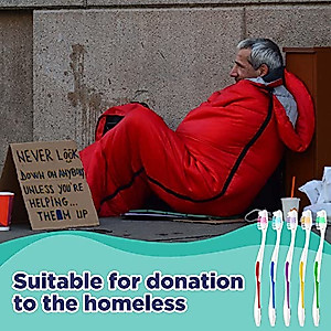 150 Pack Toothbrushes Bulk Travel Toothbrush Kit Disposable Medium Bristle Tooth Brushes Individually Wrapped Toothbrush Soft Toiletries for Travel Hotel Guests Homeless Use, Multi Colors