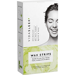 Hair Removal Wax Strips Face, Underarms & Bikini, 24 Count