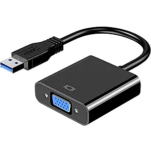 USB to VGA Adapter for Monitor, VGA to USB 3.0/2.0 Converter 1080P Multi-Display Video Cable for Laptop Desktop PC to Monitors, Projector, TV. (Not Support Chromebook,Windows 11 is not Supported,)
