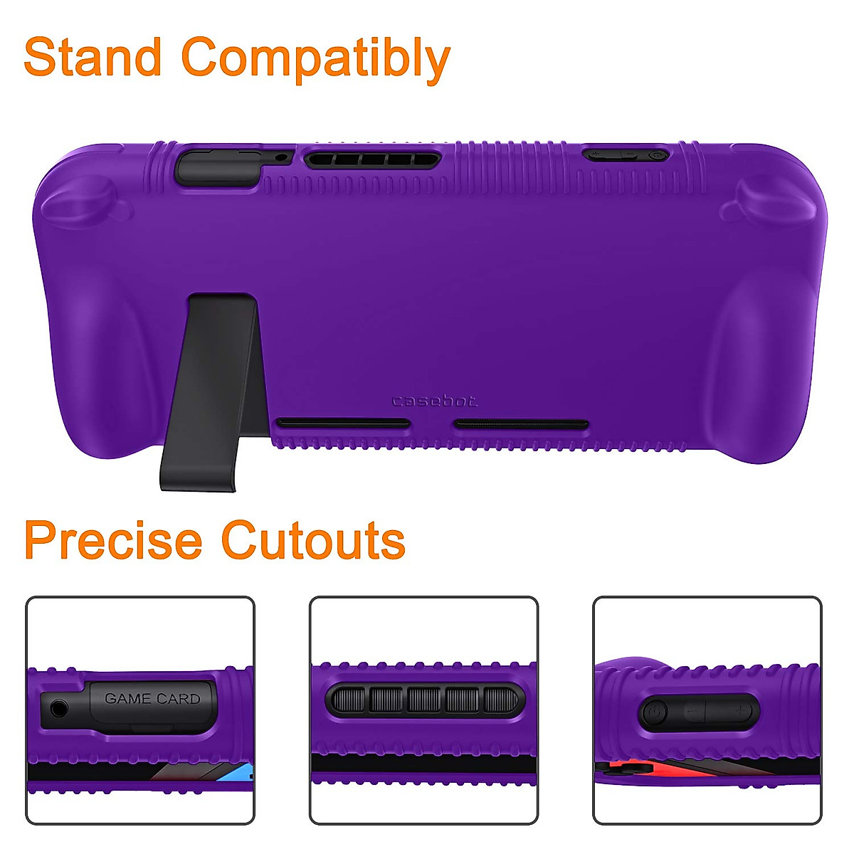 FINTIE Silicone Case Compatible with Nintendo Switch - Soft [Anti-Slip] [Shock Proof] Protective Cover with Ergonomic Grip Design, Drop Protection Grip Case (Purple)