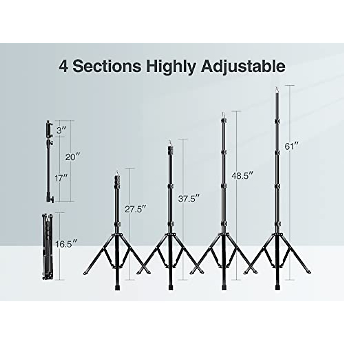 Elitehood 81" Tall Tripod for iPhone, Flexible Phone Tripod with 17in Adjustable Gooseneck, Cell Phone Tripod Stand with Remote Compatible with iPhone 13 Pro Max / 13 Pro / 12 Pro Max, Android Phone
