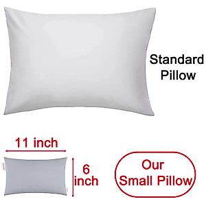 Pro Goleem Small Pillow 11’’x6’’x2.5’’ Small Pillows for Sleeping and Traveling Mini Pillow with Name Tag Tiny Pillow for Kids Pillow Neck Lumbar Knee Nap Pillow Pet Pillow, Gray