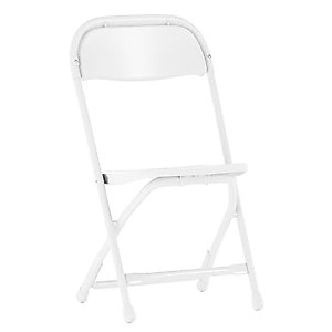 Flash Furniture Kids White Plastic Folding Chair