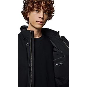 Moose Knuckles Men's Down 3/4 Jacket, Black/White, Small