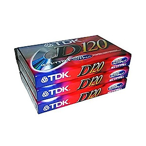 TDK Audio Cassette Tapes, 3 Pack, Red, 180 Minutes, Cassette