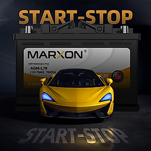 MARXON Group 48 H6 L3 Start and Stop Car Battery 12v 70AH 760CCA AGM BCI48 Maintenance Free Automotive Replacement Batteries Three Years Warranty