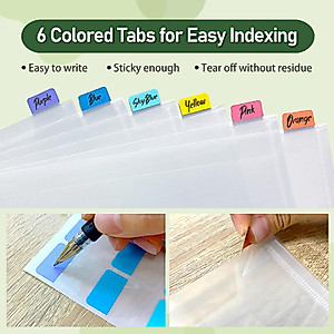 Hukado 30 Pieces Scrapbook Paper Storage Organizer for 12 x 12 Inch Scrapbooking Paper, 13" x 12.6" Clear Paper Storage Bag with 36 Coloful Sticky Index Tabs, Vinyl Record, Vinyl Paper and Cardstock