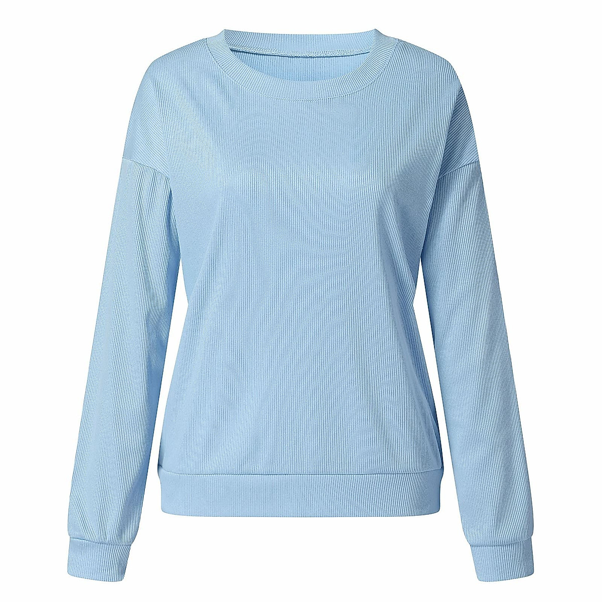 Oversized Sweatshirt Women Pullover Tops, Fall Tops Ladies Fashion Clothes Crewneck Long Sleeve Drop Shoulder Pullover 01-Blue,Small