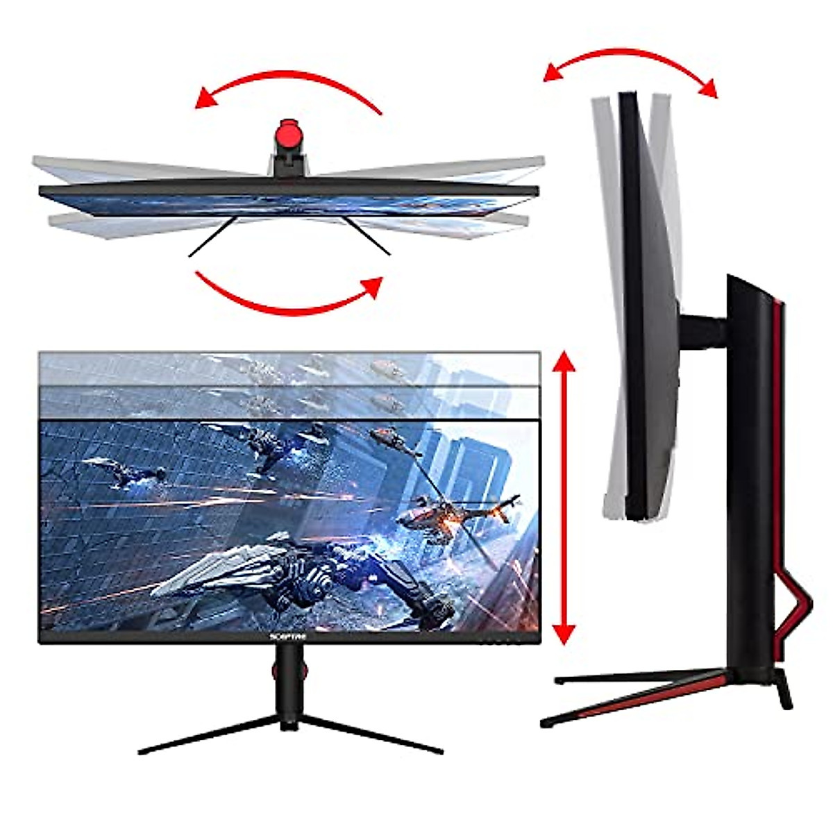 Sceptre 34" IPS UltraWide QHD 3440 x 1440 21:9 Gaming Monitor up to 144Hz DisplayPort HDMI 99% sRGB 1ms Height Adjustable Black 2021 (E345B-QUT168)