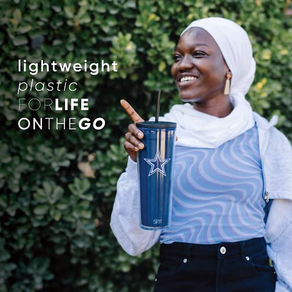 Simple Modern Officially Licensed NFL San Francisco 49ers Plastic Tumbler with Lid and Straw | Lightweight Travel Iced Coffee Cups, Cold Brew, Smoothie, or Tea Cup | 24oz | Classic Collection