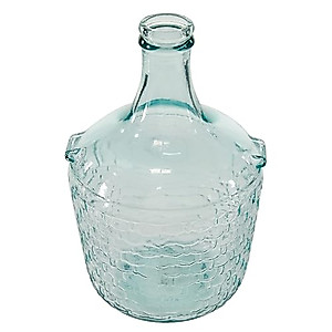 Deco 79 Recycled Glass Handmade Spanish Vase with Bubble Texture, 8" x 8" x 12", Clear